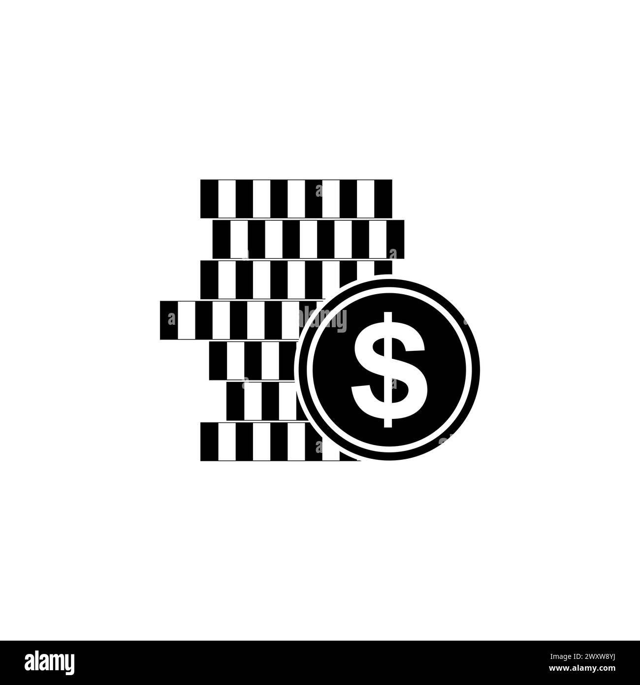 Coins Stack flat vector icon. Simple solid symbol isolated on white ...