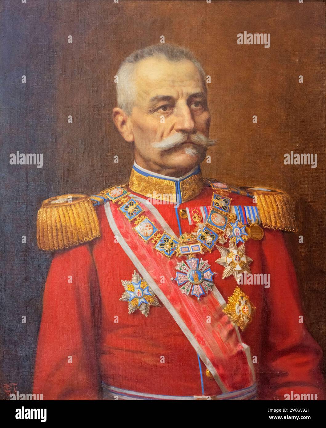 Portrait of king Peter I Karadordevic of Serbia, 1928, Oplenac, Serbia ...