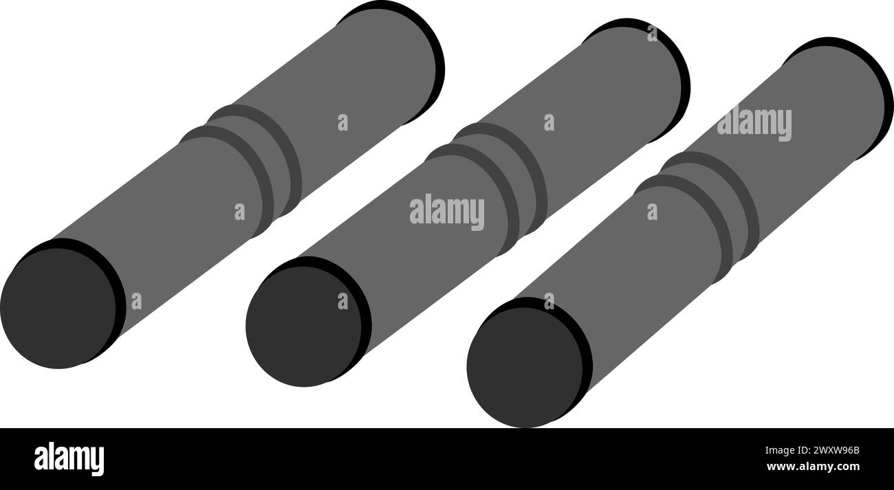 Metal pipes icon. Grey tubes illustration isolated on white background ...