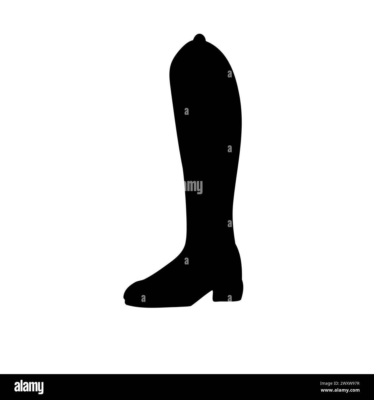 Vector hand drawn horse riding boot silhouette isolated on white ...