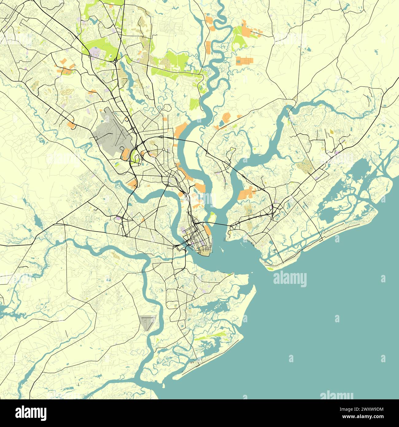City map of Charleston South Carolina USA Stock Vector Image & Art - Alamy
