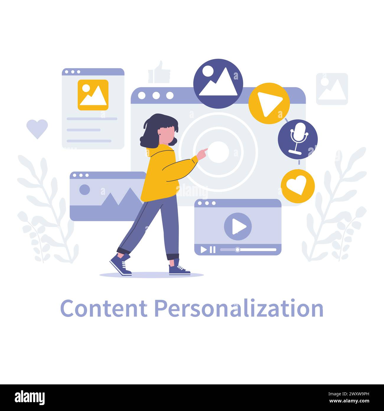 Customer Interaction in marketing concept. Content Personalization ...