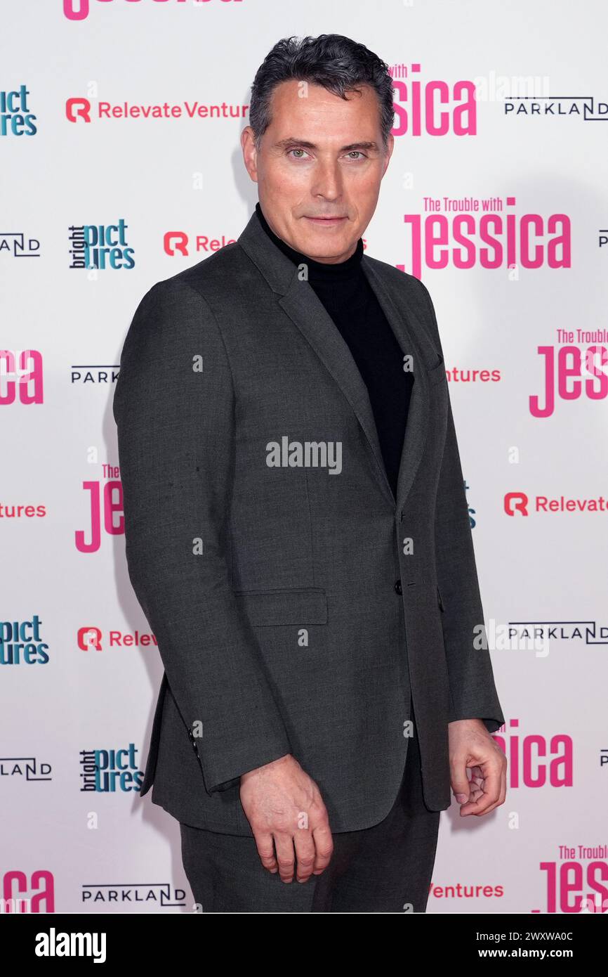 Rufus Sewell arriving at the London premiere of The Trouble with ...