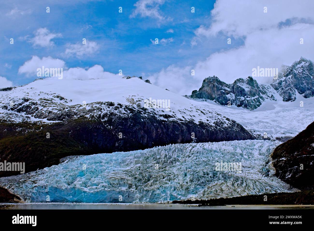 The Pia glacier (East) Flows from the Darwin Mountains into the sea ...
