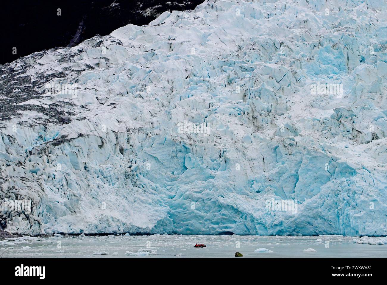 The Pia glacier (East) Flows from the Darwin Mountains into the sea ...