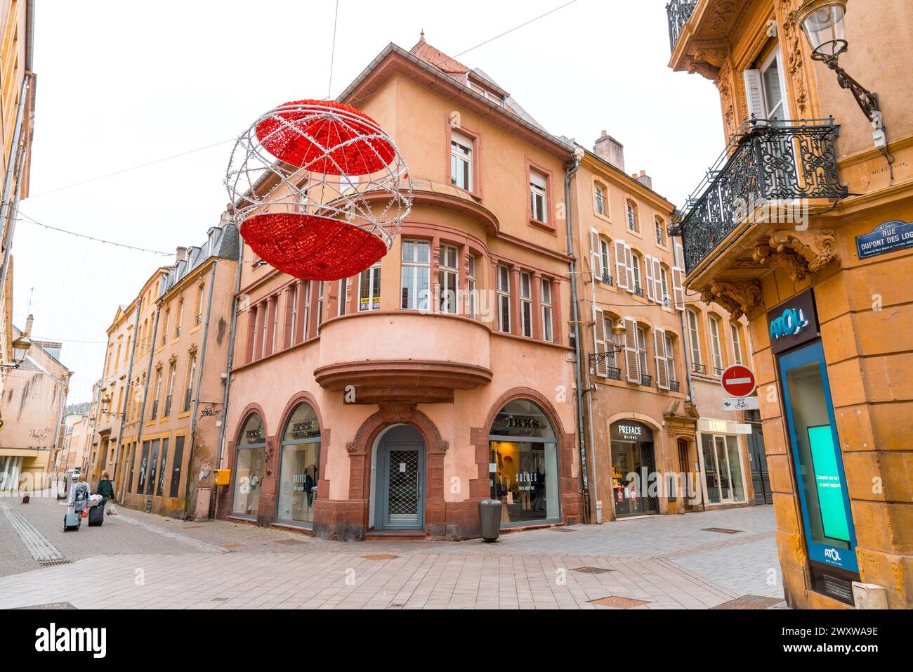 Metz, France - January 23, 2022: Rue Serpenoise, often called Rue Serp ...