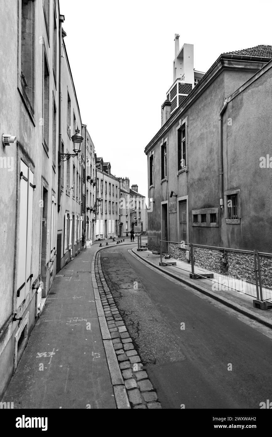 Metz, France - January 23, 2022: Street view and typical french ...