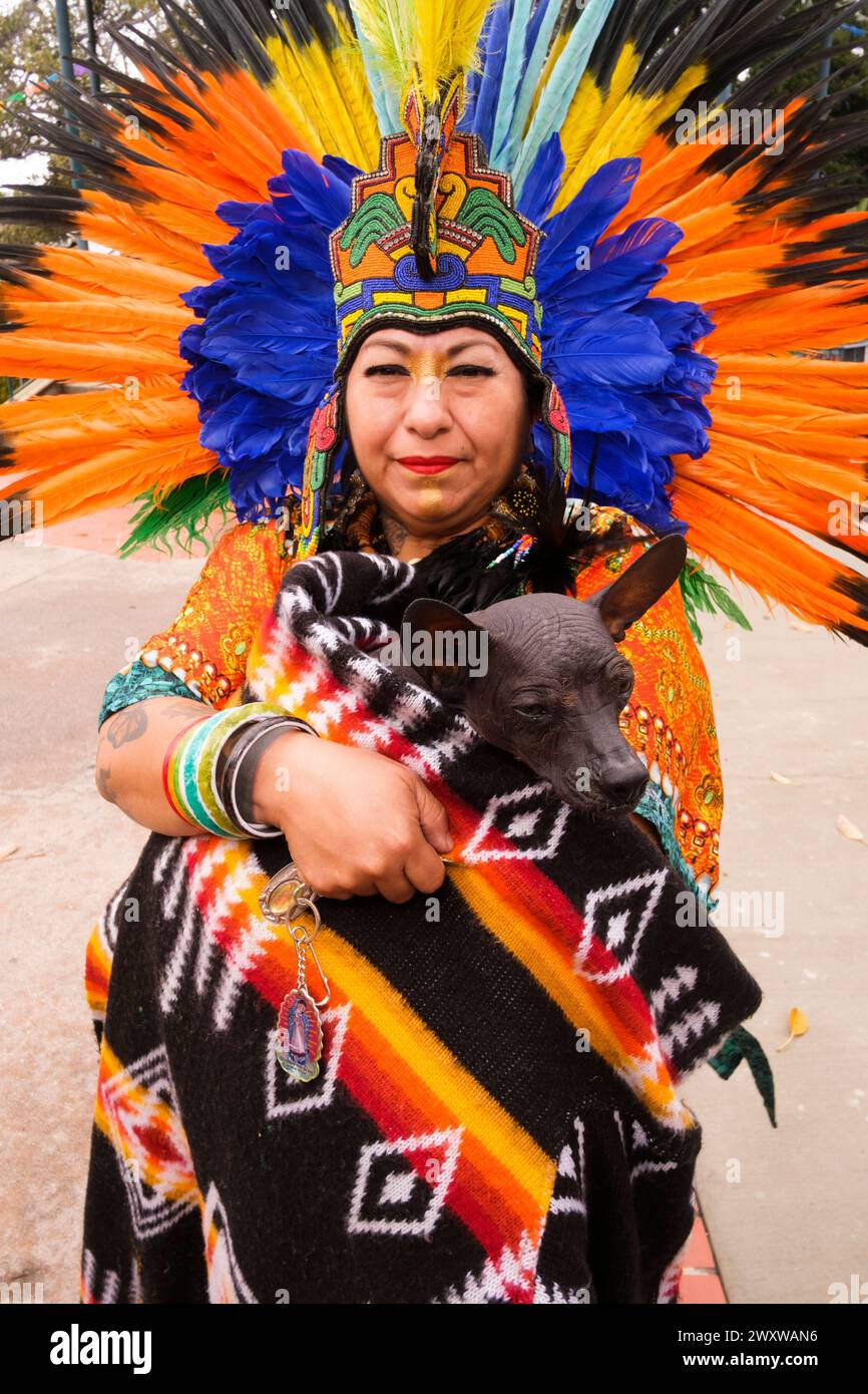 Aztec dancers at the Blessing of the Animals, Olvera Street, 4/30/2024 ...