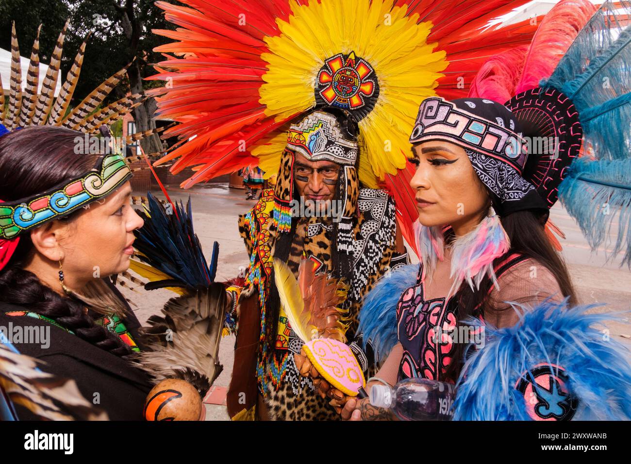 Aztec dancers at the Blessing of the Animals, Olvera Street, 4/30/2024 ...