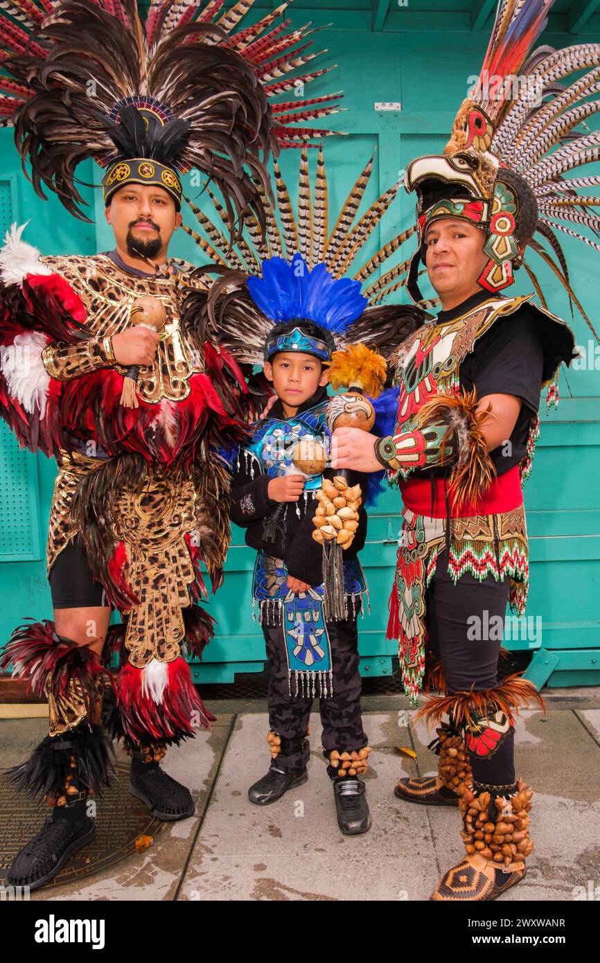 Aztec dancers at the Blessing of the Animals, Olvera Street, 4/30/2024 ...