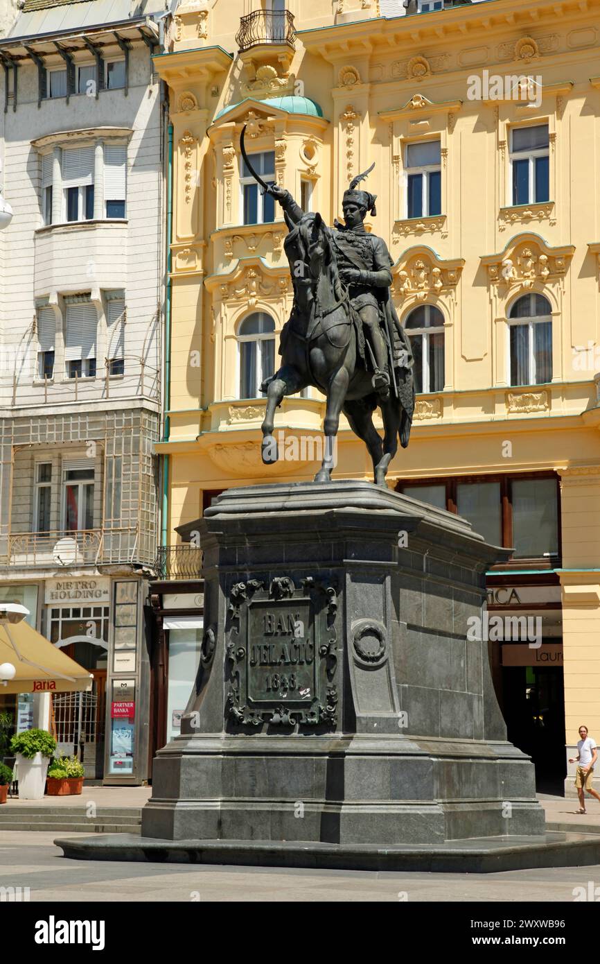 Close up of the statue of Ban Josip created by Austrian Anton Fernkorn ...