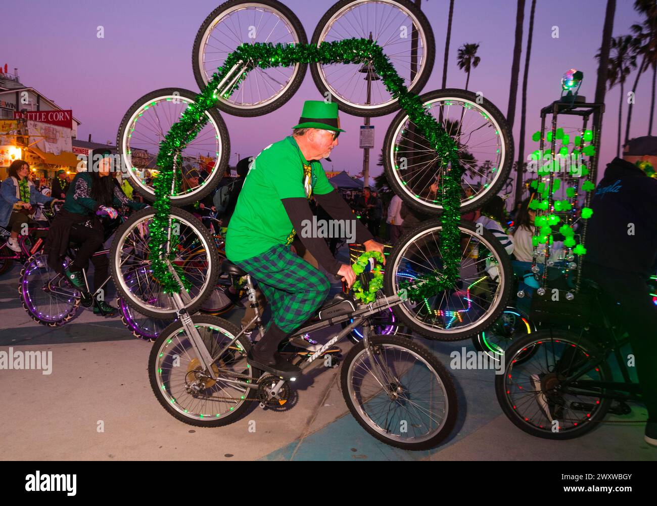 Electric Carnival Ride on Saint Patrick's Day, 3/17/2024. Venice Beach ...