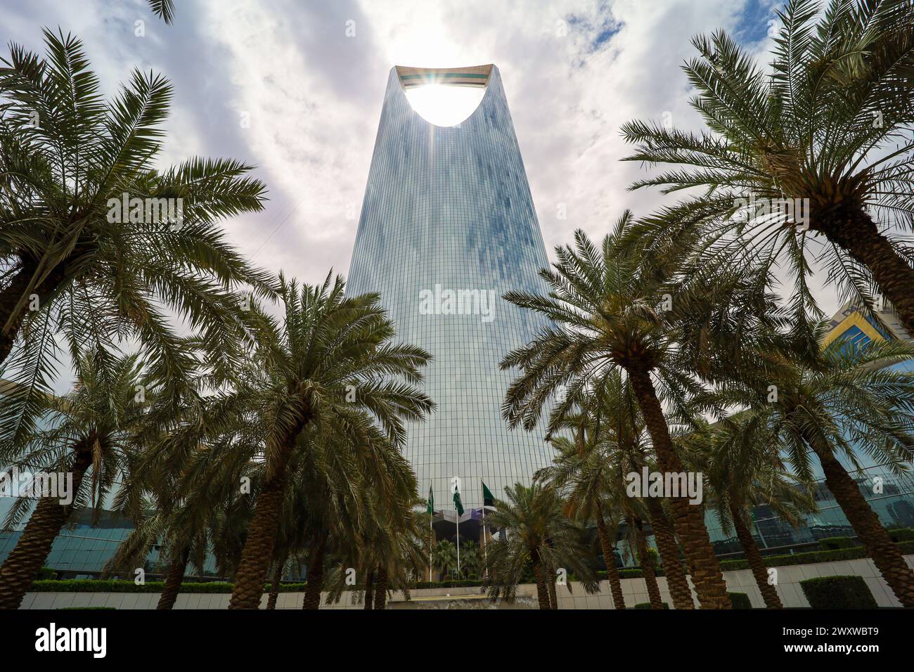 Riyadh, Saudi Arabia - April 1 2024, Kingdom Tower Al Mamlaka business ...