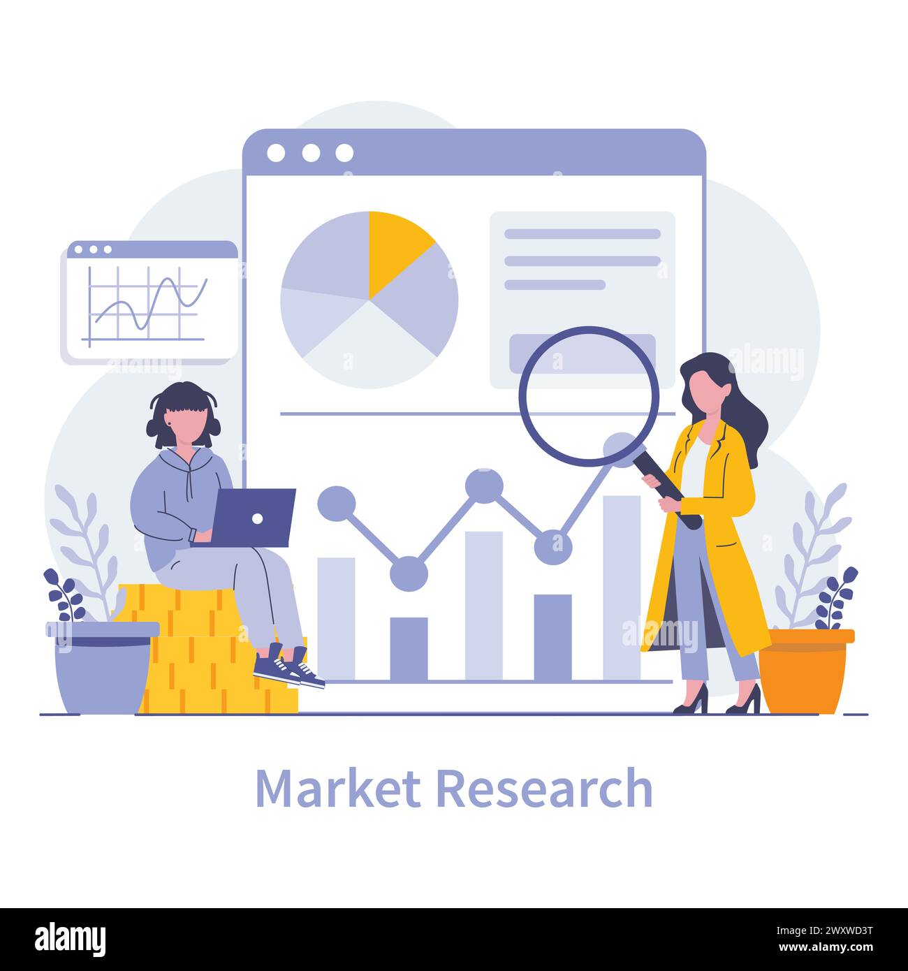 Market research concept. Professionals analyze data to understand target audience needs ...