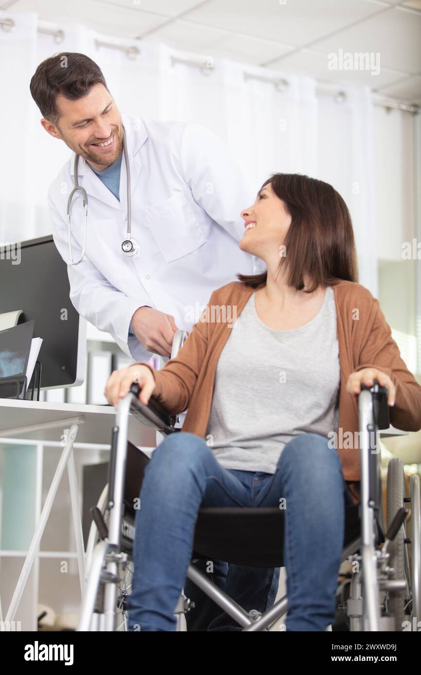 Disabled person talking to family hi-res stock photography and images ...