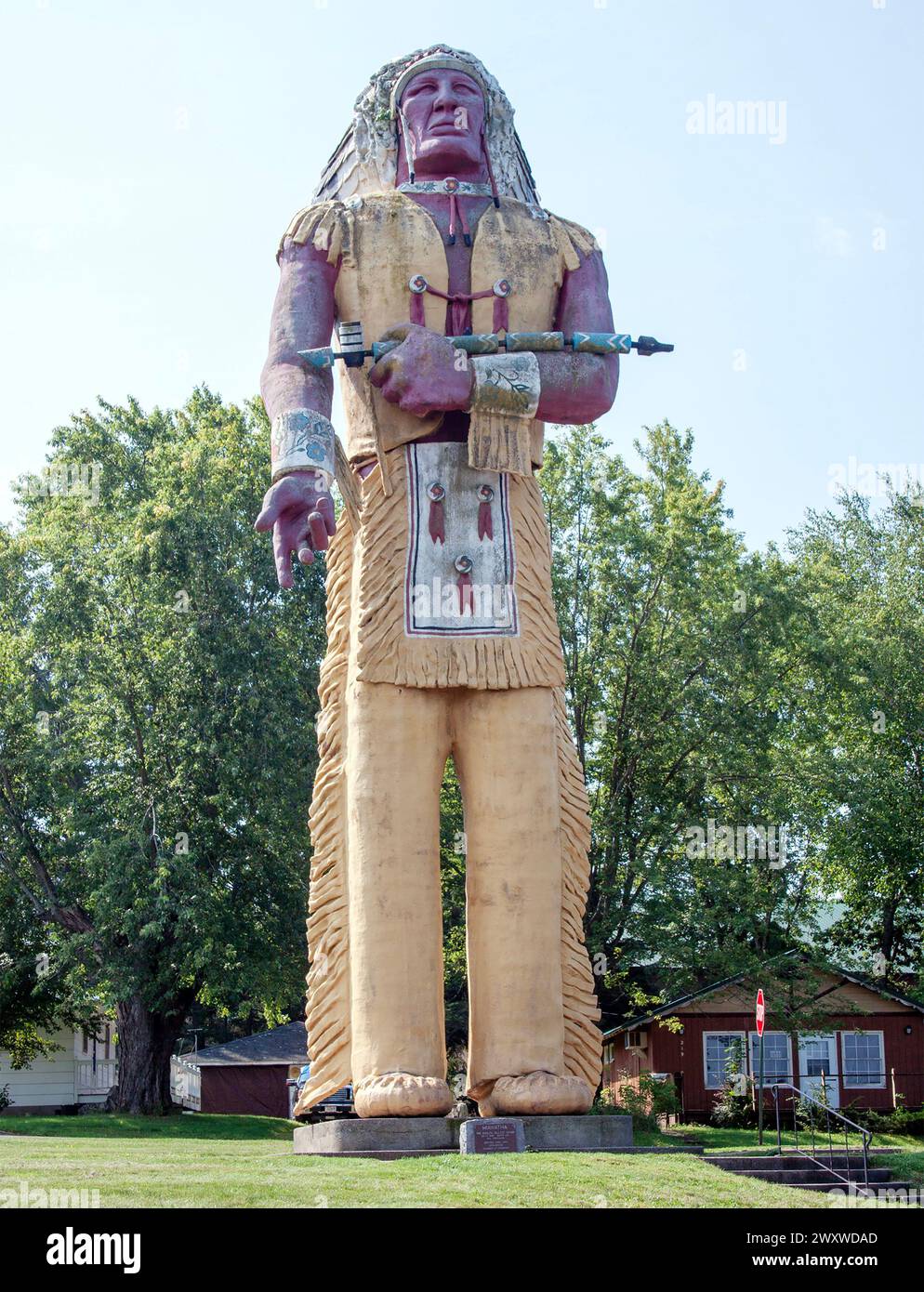 Hiawatha World's Largest Indian in Ironwood, Michigan Stock Photo - Alamy