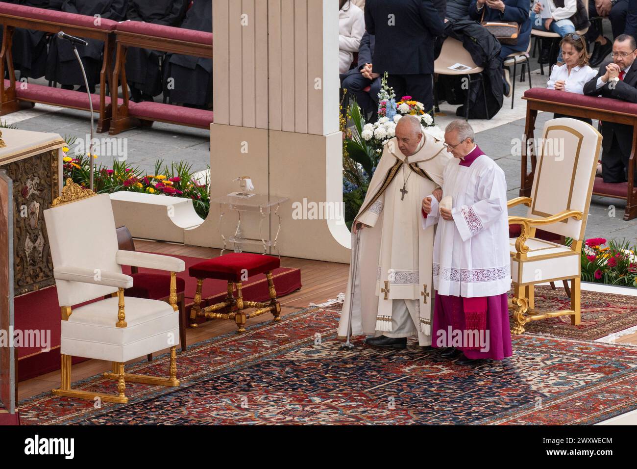 Vatican City, Vatican. 31st Mar, 2024. Pope Francis presides over the ...