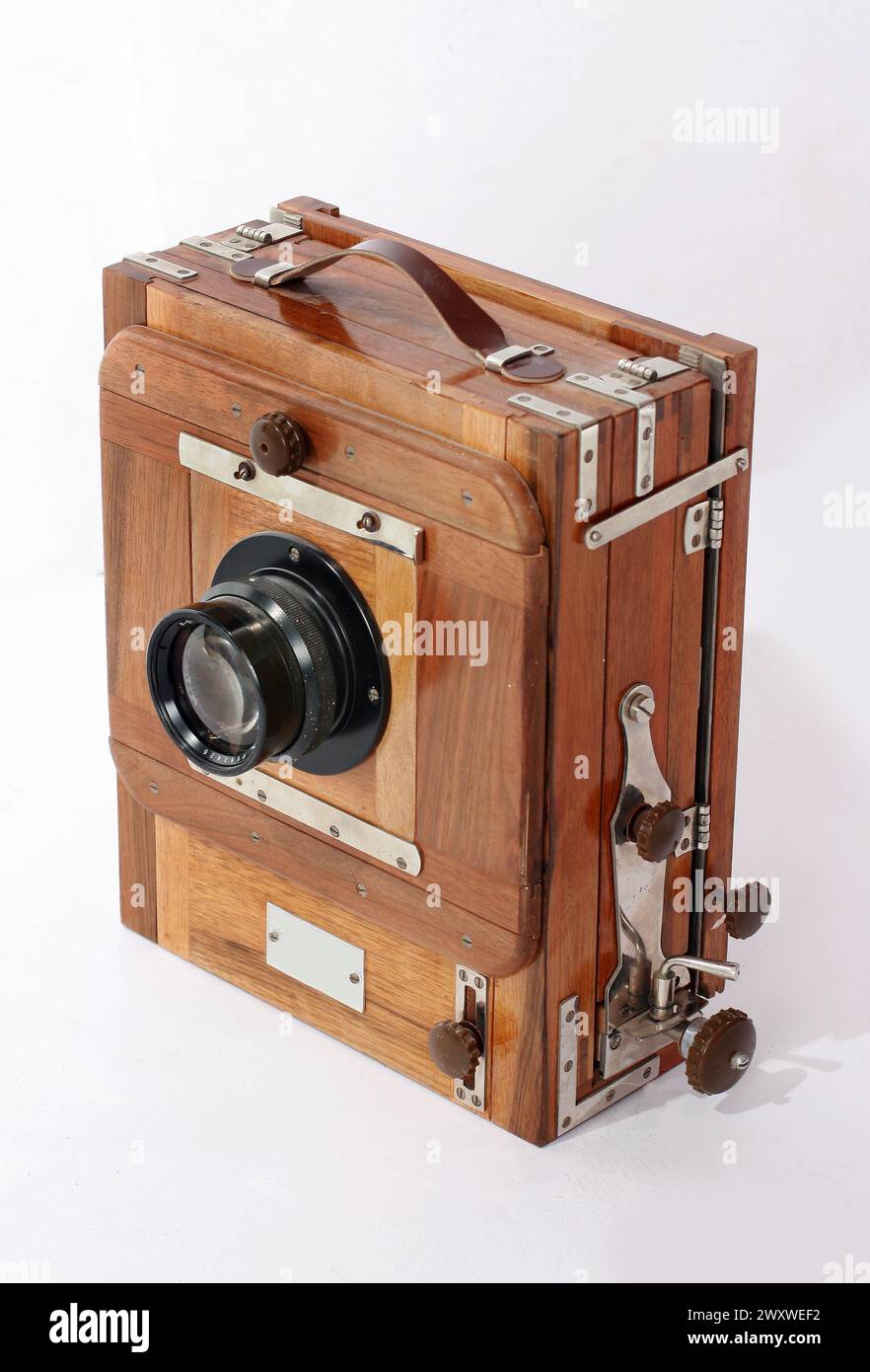 Old vintage black camera isolated on white background with cliping path ...