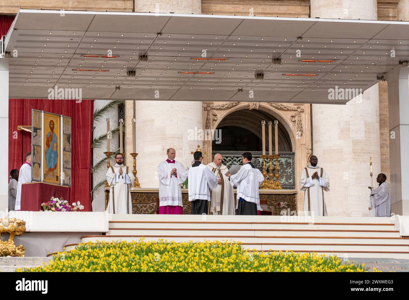 Vatican City, Vatican. 31st Mar, 2024. Pope Francis presides over the ...