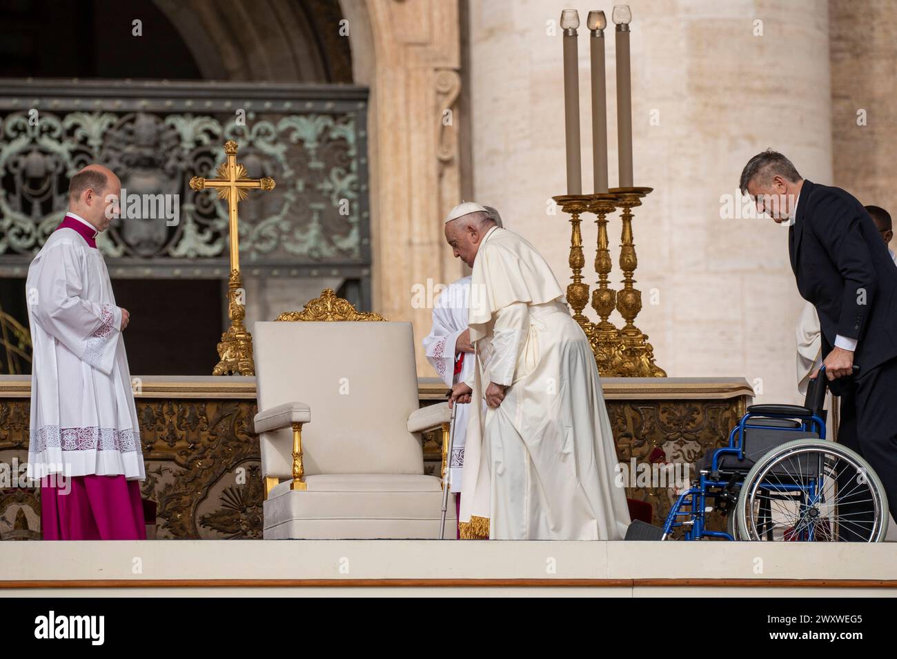 Vatican City, Vatican. 31st Mar, 2024. Pope Francis arrives in St ...