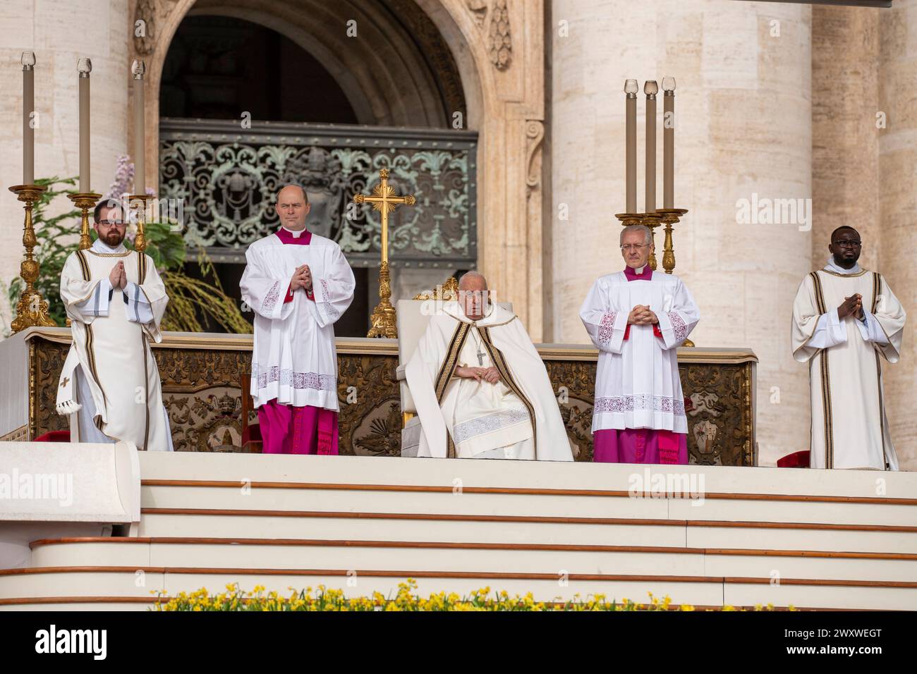 Vatican City, Vatican. 31st Mar, 2024. Pope Francis presides over the ...