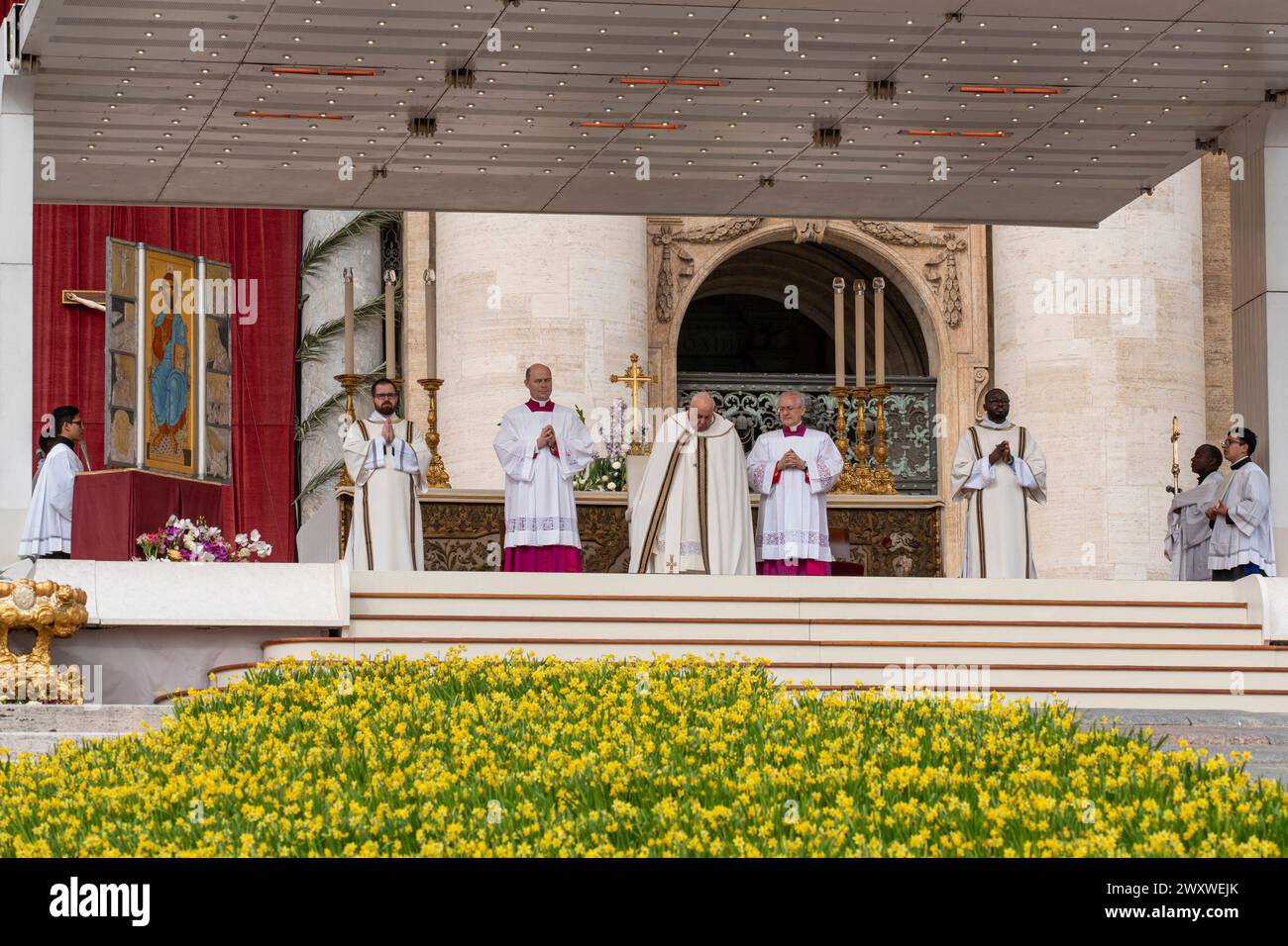 Vatican City, Vatican. 31st Mar, 2024. Pope Francis presides over the ...