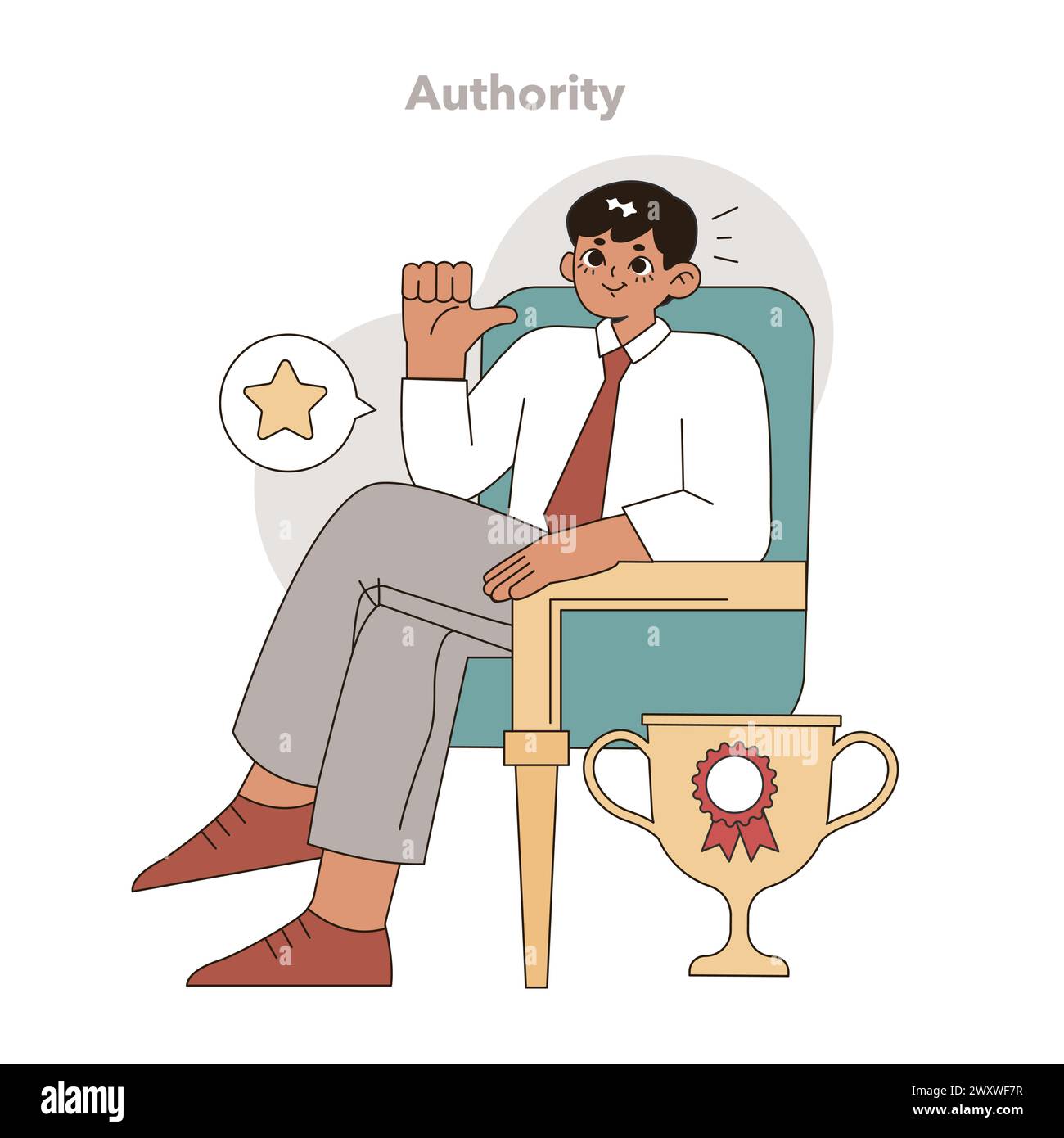 Authority in Task Delegation concept. Confident leader with a star ...