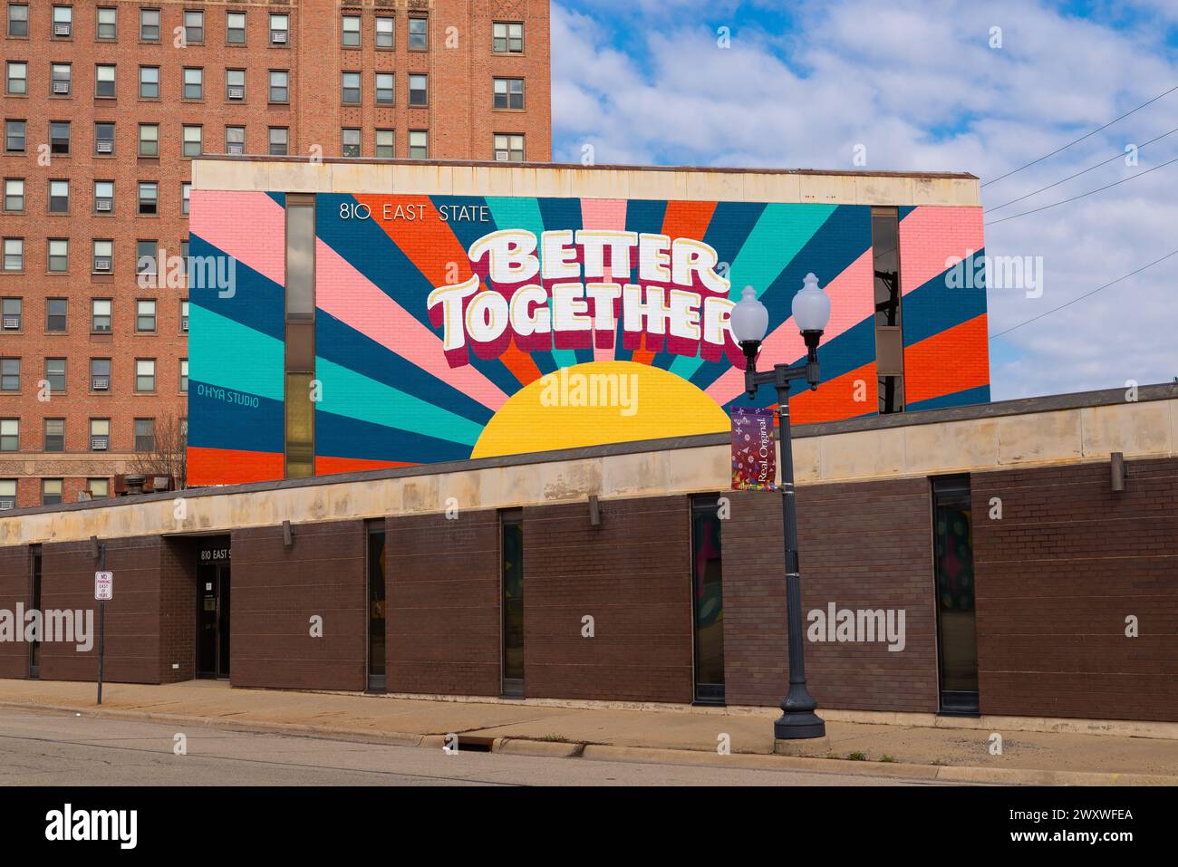 Rockford, Illinois - United States - March 28th, 2024: Downtown mural ...