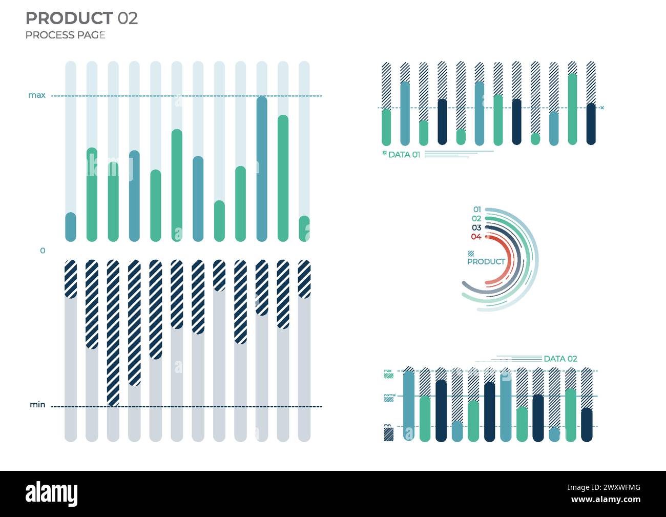 Project business analysis charts in color. Vector illustration Stock ...