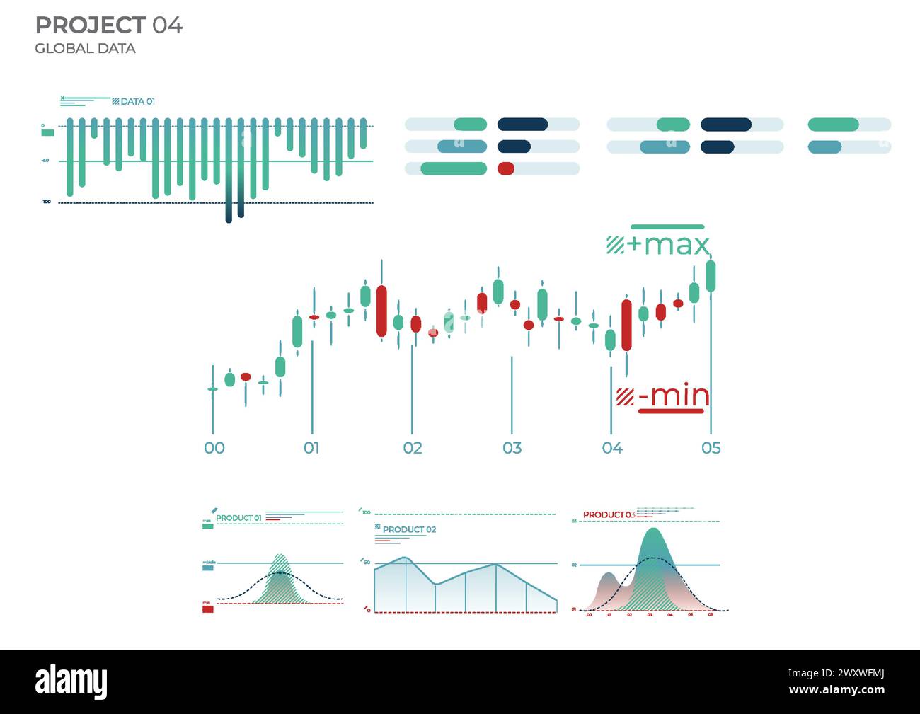 Modern business elements charts in color. Finance Charts Stock Vector ...