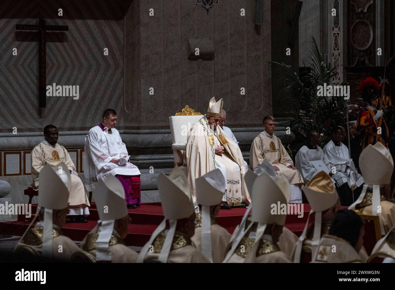 Pope Francis presides over the solemn Easter Vigil ceremony in St ...