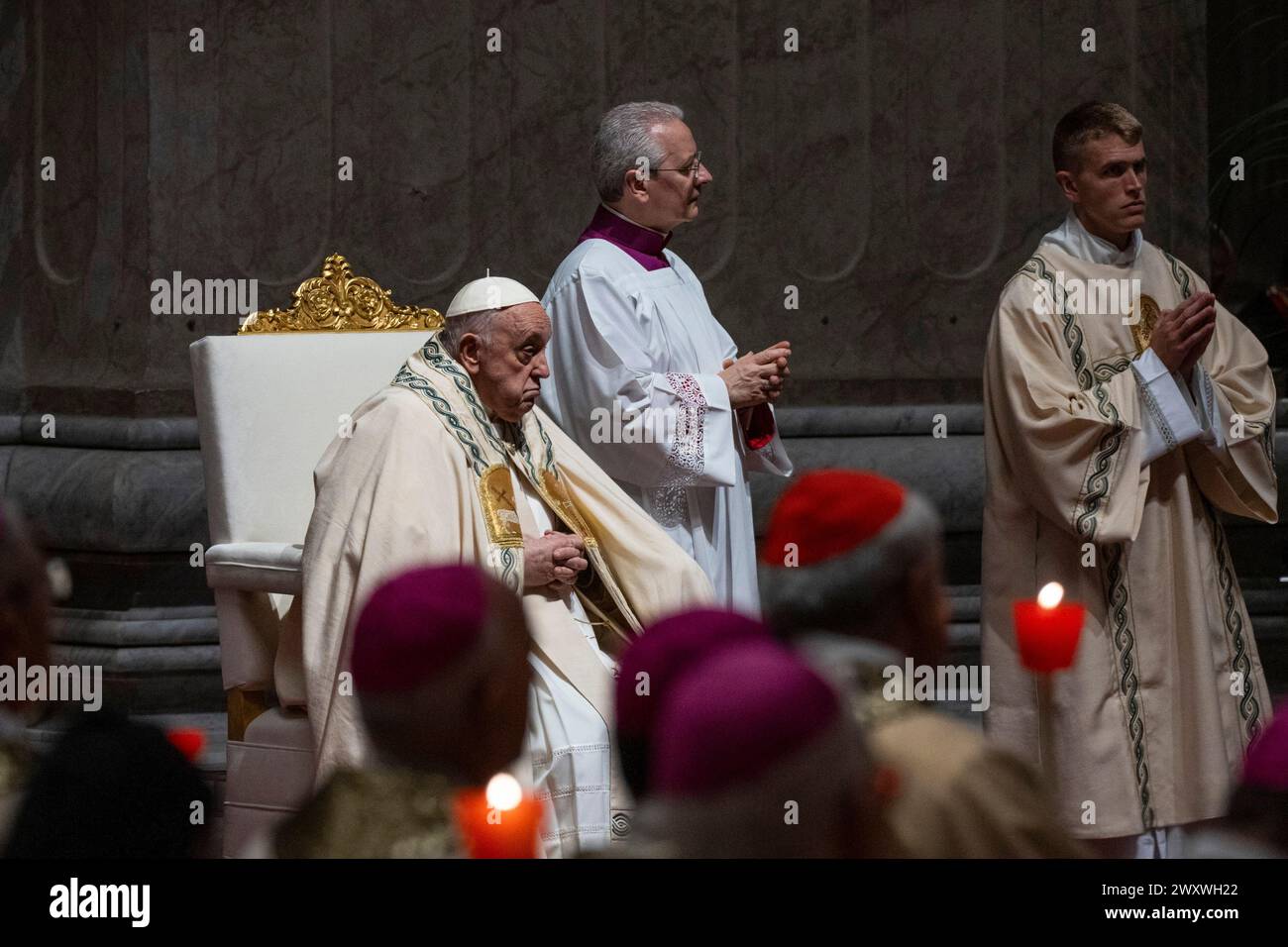 Vatican City, Vatican. 30th Mar, 2024. Pope Francis presides over the ...