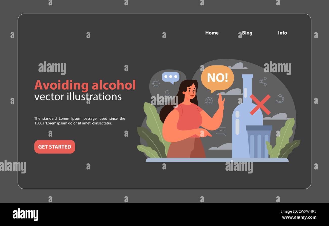 Avoiding Alcohol visual. A person confidently rejects alcohol ...