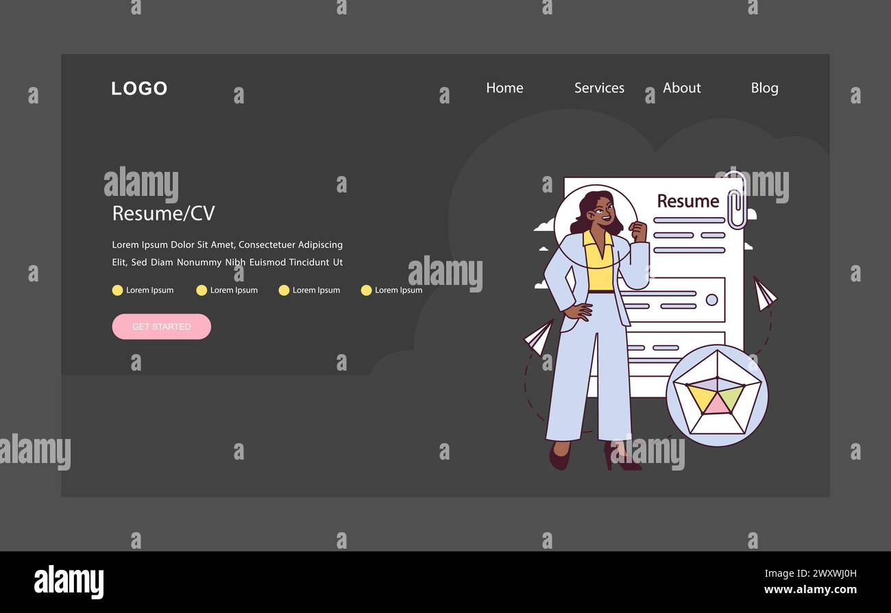 Resume Crafting. Job seeker confidently polishes her resume, ensuring ...