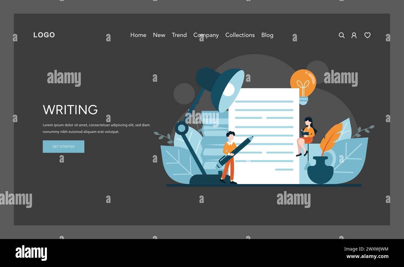 The Art of Expression concept. A creative burst illuminates the writer ...