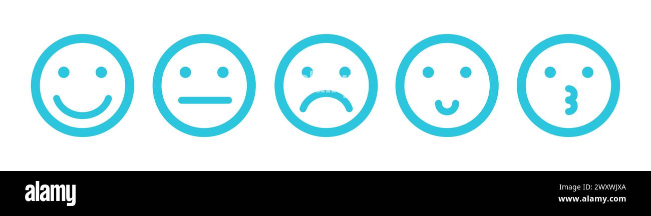 Isolated Emoji Icons Depicting Various Emotions On White Background ... Isolated Emoji Icons Depicting Various Emotions On White Background ...