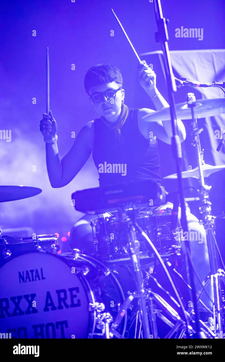 Milan Italy. 01th Apr 2024. The English duo ARXX performs live on stage ...