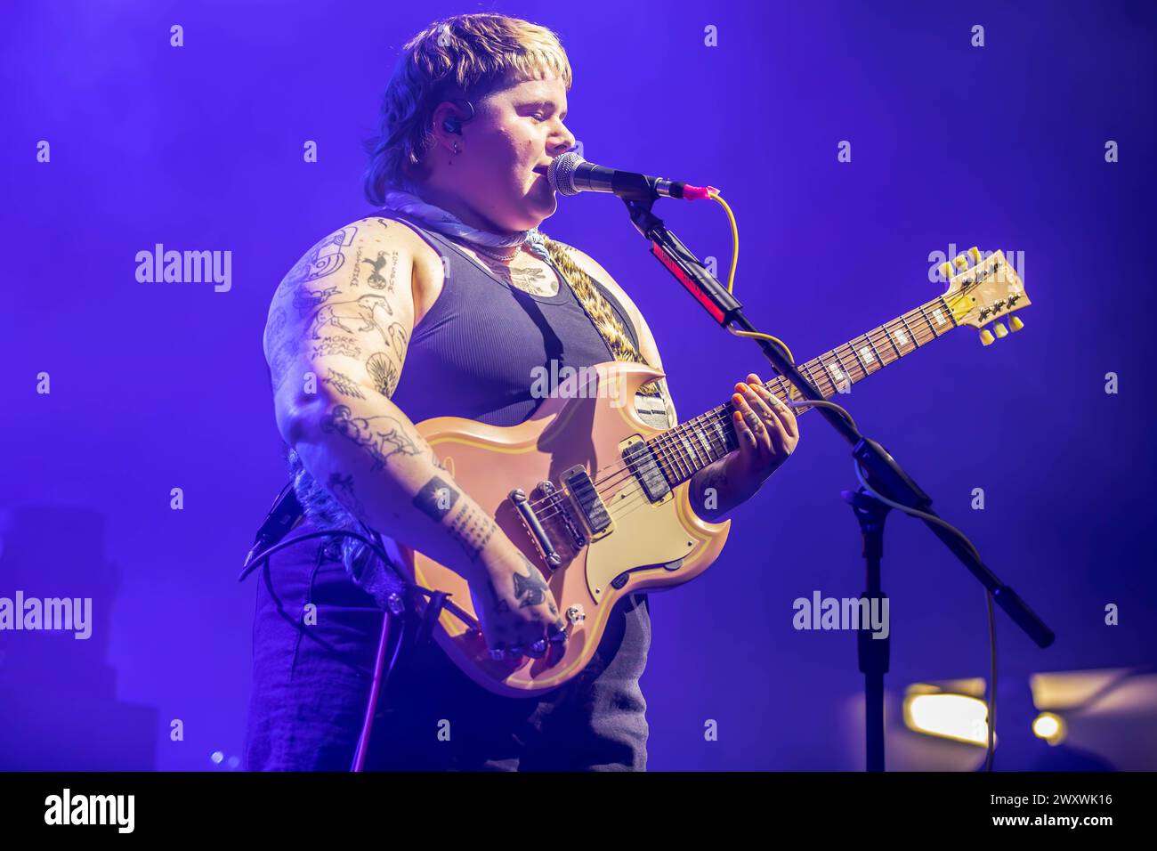 Milan Italy. 01th Apr 2024. The English duo ARXX performs live on stage ...