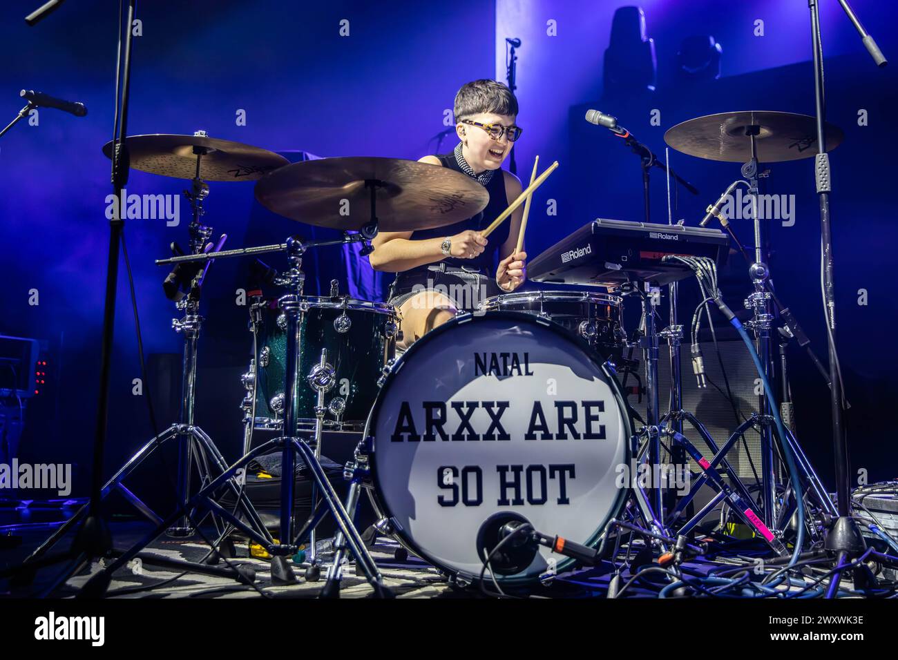 Milan Italy. 01th Apr 2024. The English duo ARXX performs live on stage ...