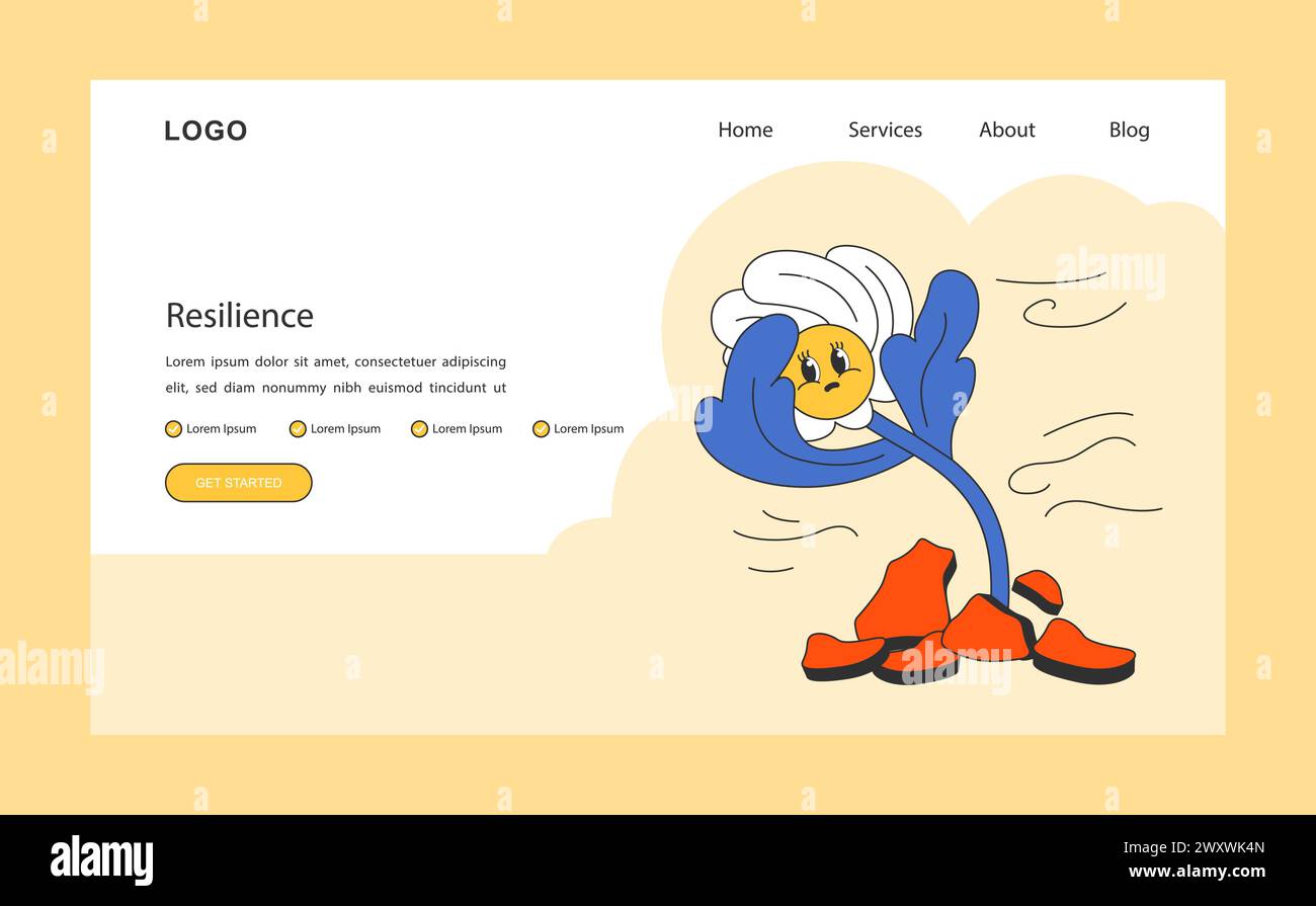 Emotional resilience web banner or landing page. Emotion balance and ...