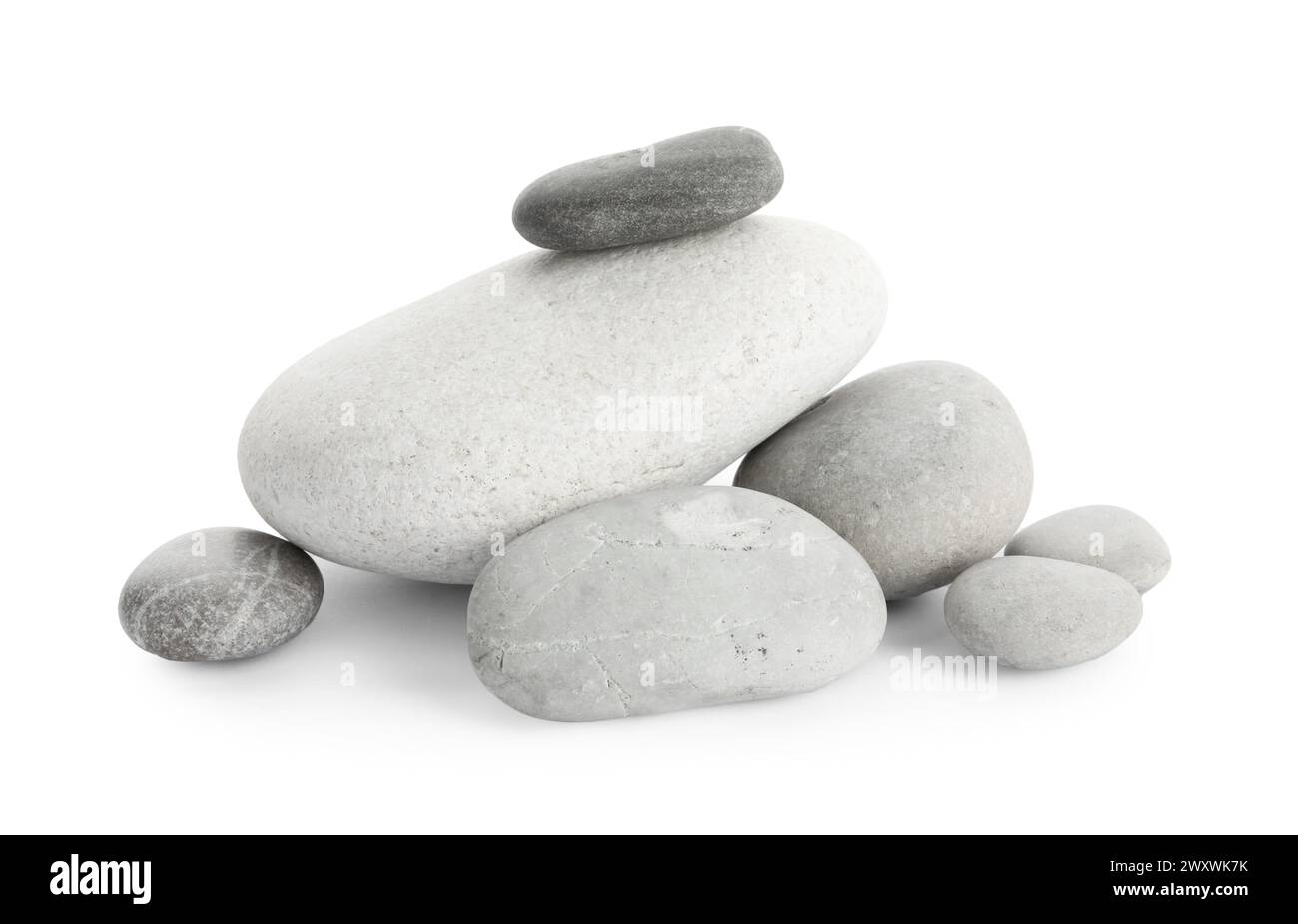 Group of different stones isolated on white Stock Photo - Alamy