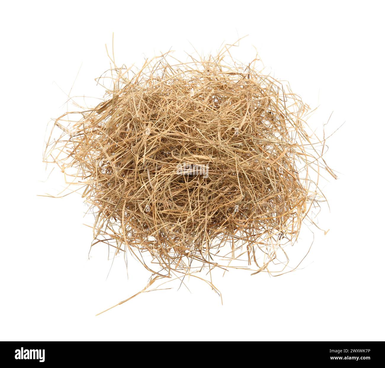 Heap of dried hay on white background, top view Stock Photo - Alamy