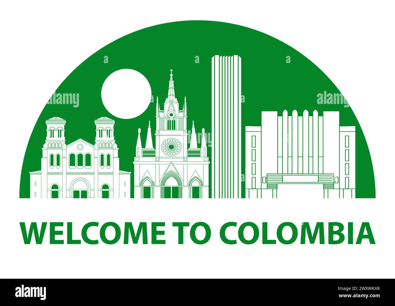Colombia famous landmark silhouette style,vector illustration Stock ...