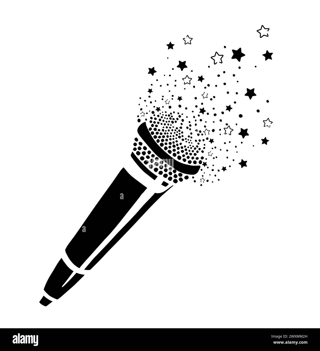 Microphone graphic abstract object. T-shirt printing. hand drawing. Not ...