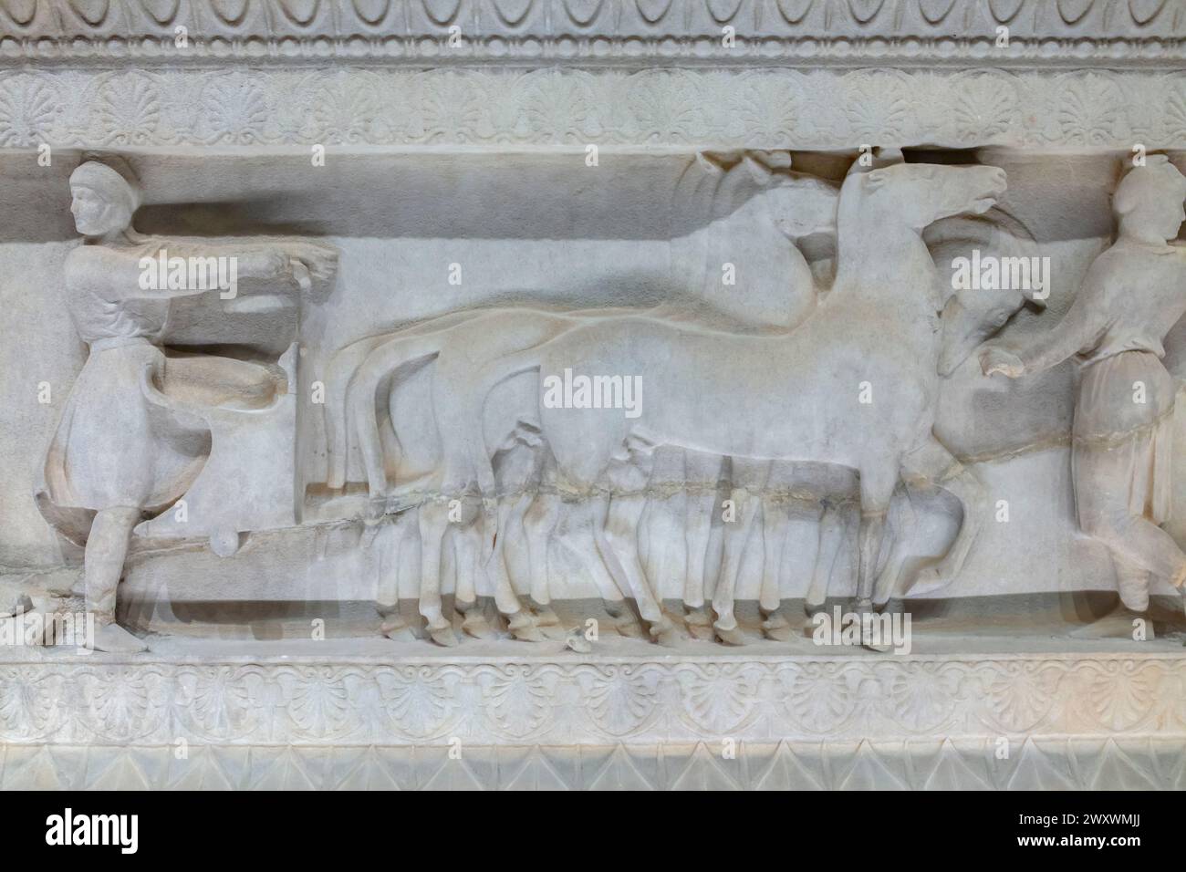 Sarcophagus of the satrap, Sidon, Royal Tombs, Archaeological Museum ...