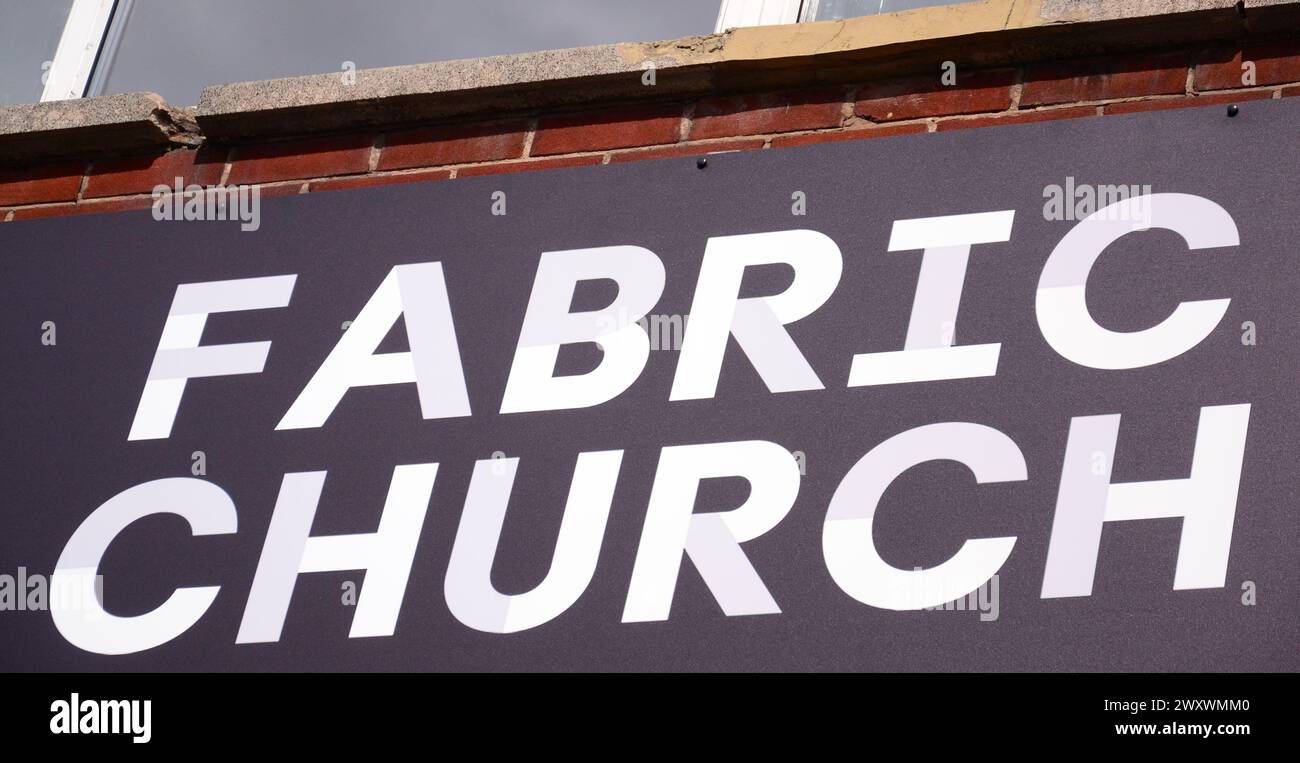 Fabric sign church uk hi-res stock photography and images - Alamy