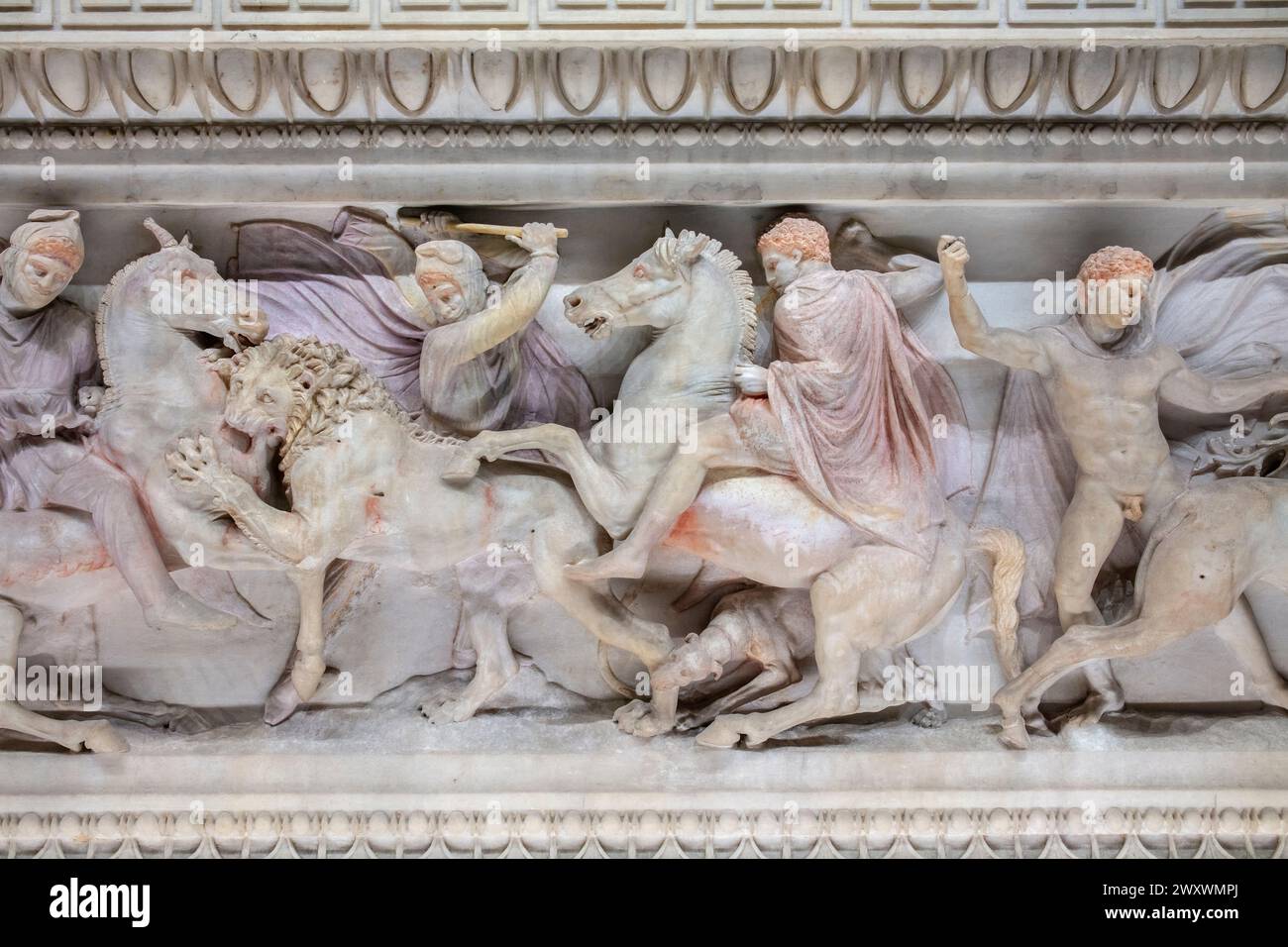 Alexander sarcophagus, 307 BC, Sidon, Lebanon, Archaeological Museum ...