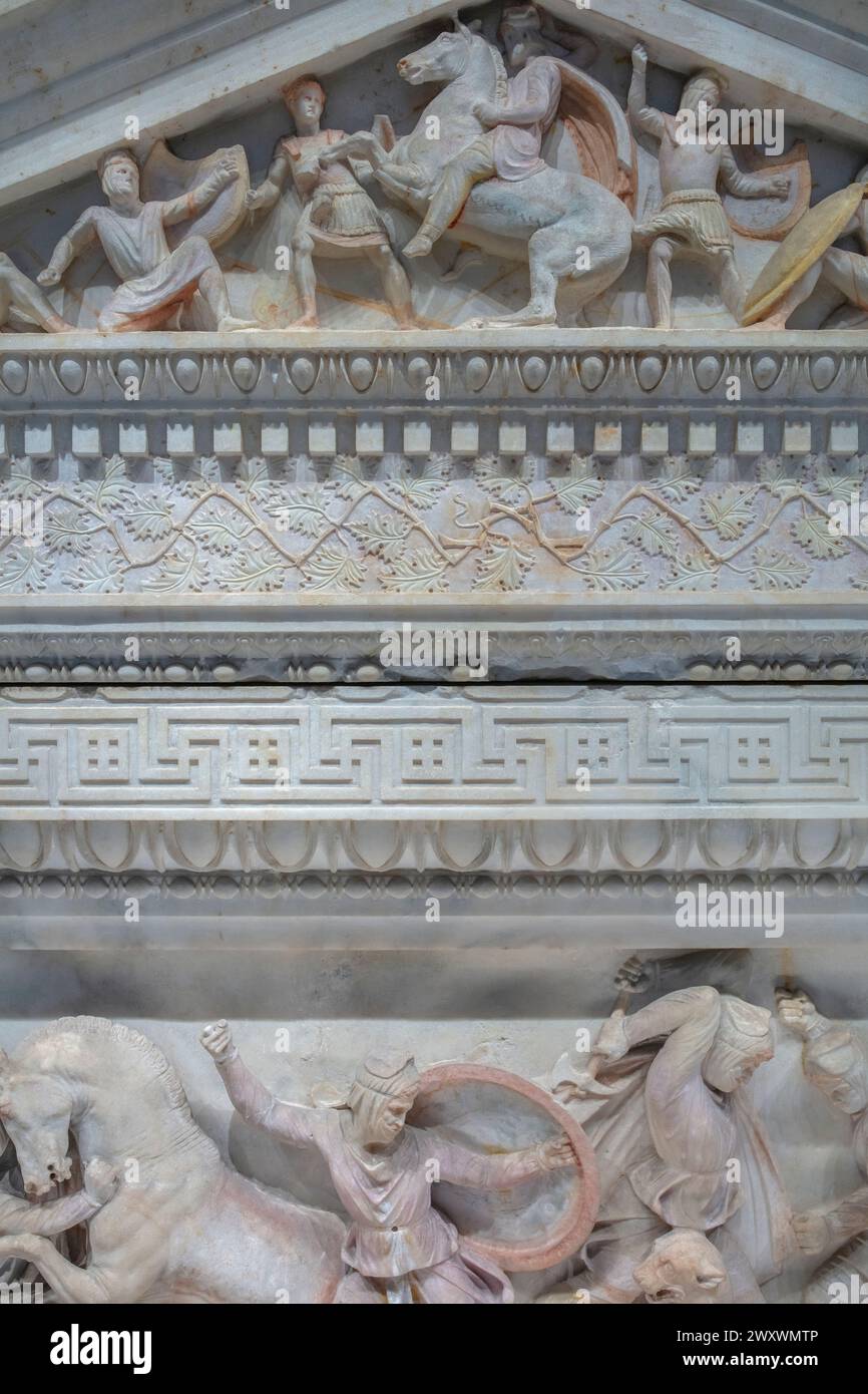 Alexander sarcophagus, 307 BC, Sidon, Lebanon, Archaeological Museum ...