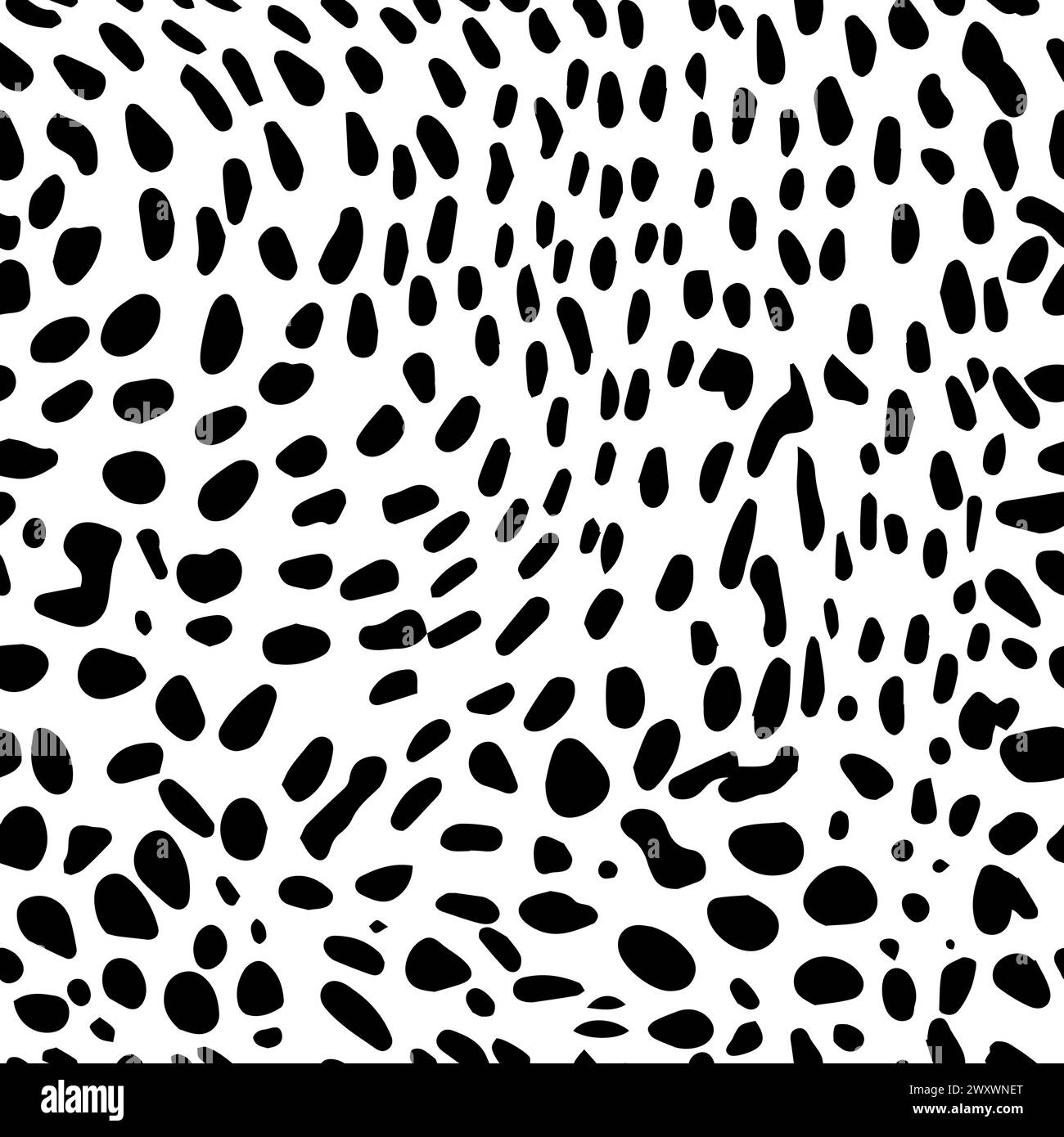 Seamless pattern of leopard spots. hand drawing. Not AI, Vector ...