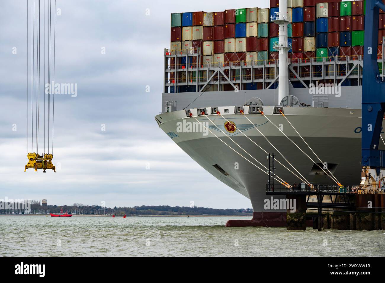 OOCL Gdynia container ship port of Felixstowe Suffolk UK Stock Photo ...